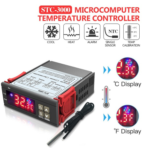 12V/24V/110-220V Digital Temperature Controller Refrigerator Thermostat ...