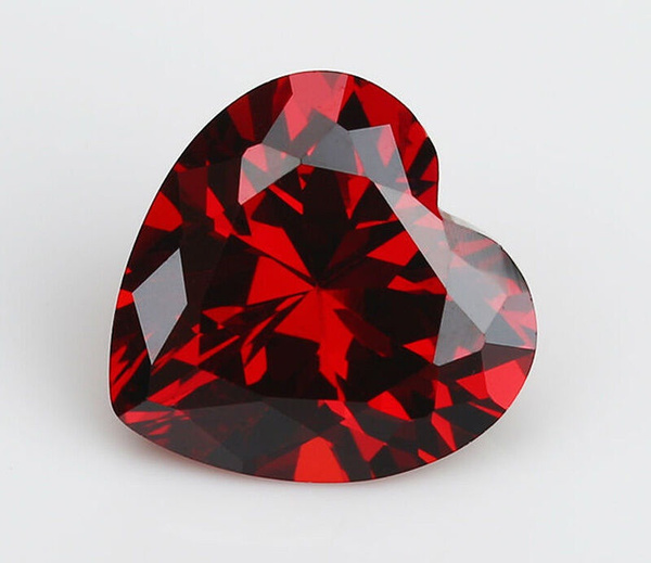 10X10mm or 8x8mm Garnet Ruby 6.07ct AAAAA Heart Faceted Cut VVS Loose Gemstone | Wish