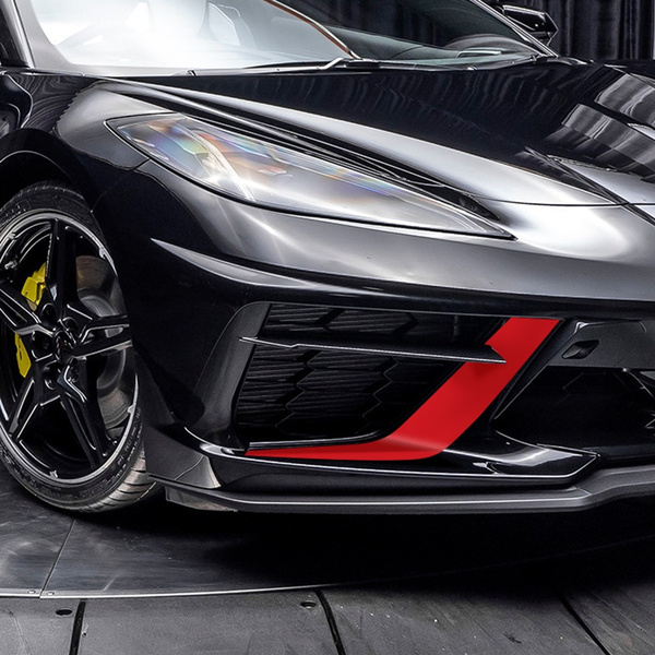 Bright Red Front Air Intake Accent Graphics Vinyl Decals for 2020 C8 ...
