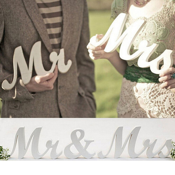 Present Signs Decorations Decor Home Wedding Wooden Decor Mr & Mrs ...