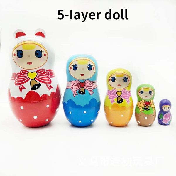 5-layer Russian Wooden Matryoshka Set Hand-painted Dolls Children's ...