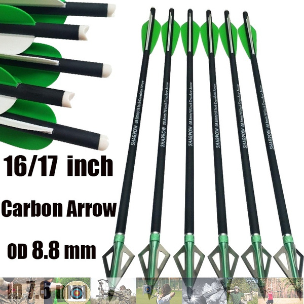 AMEYXGS 16" 17" Crossbow Carbon Arrow Hunting Carbon Arrows with Blade ...