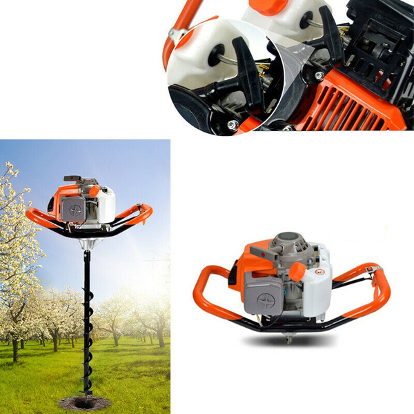 71cc Gas Powered Post Hole Digger Earth Auger Fence Borer Air Cooled ...