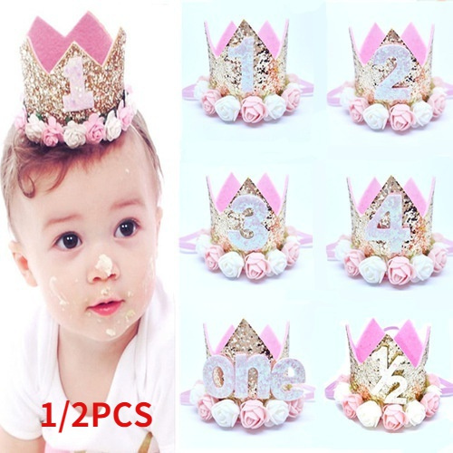 1 2PCS Happy First Birthday Party Hats Decor Cap One Birthday Hat 1 2PCS Happy First Birthday Party Hats Decor Cap One Birthday Hat