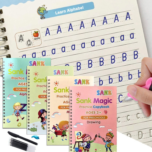 Children's Calligraphy Copybook Magic 3D Repeatable Writing WordPad ...