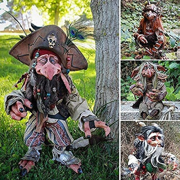 Garden Goblin Statues, Garden Gnomes of Troll Resin Sculpture,Halloween ...