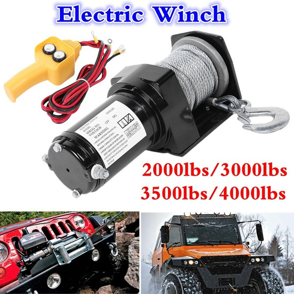 NEW Compact Waterproof Electric Winch Load Capacity Up To 2000LB High ...
