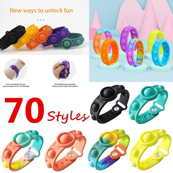 2021 NEW Push Bubble Sensory Fidget Bracelet Toys Wearable Funny Relief ...
