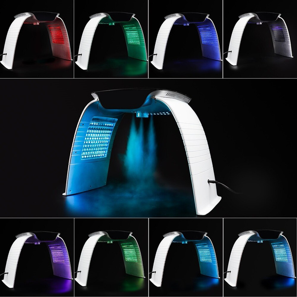 8 Colors LED Facial Mask Hot and Cold Nano Spray Therapy PDT Leds Face ...
