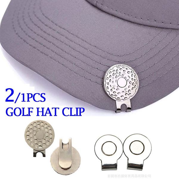2/1 Pcs Golf Ball Marker Hat Clip Silver Durable Removable Magnetic ...
