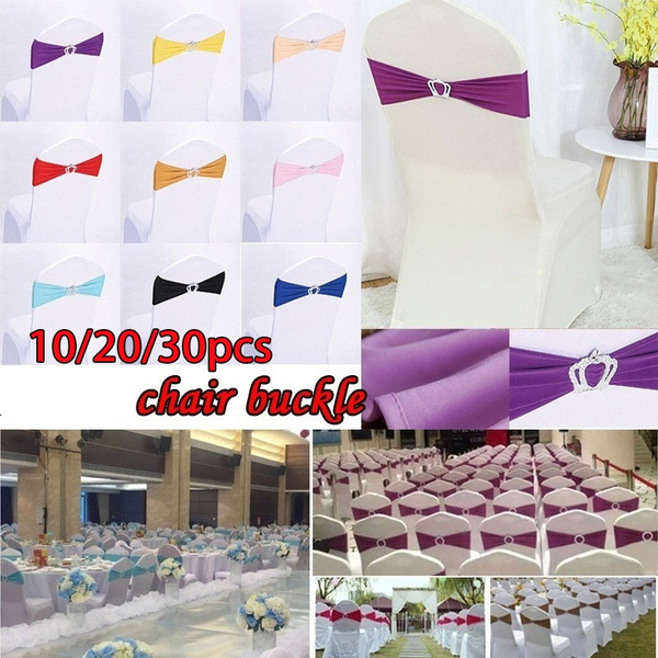 10/20/30 Pcs Set Elastic Spandex Chair Back Bow Sash Stretch Chair Sash ...