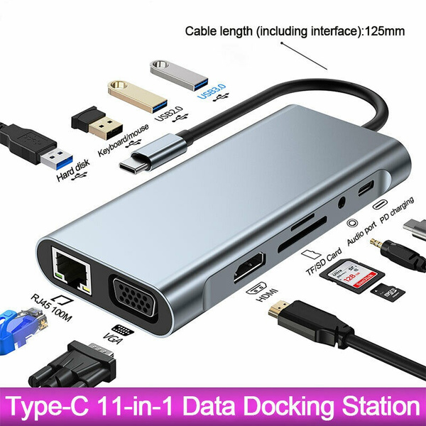 Apple iOS iPhone lightning 11-in-1 USB Type C Hub Type-C To HDMI VGA ...