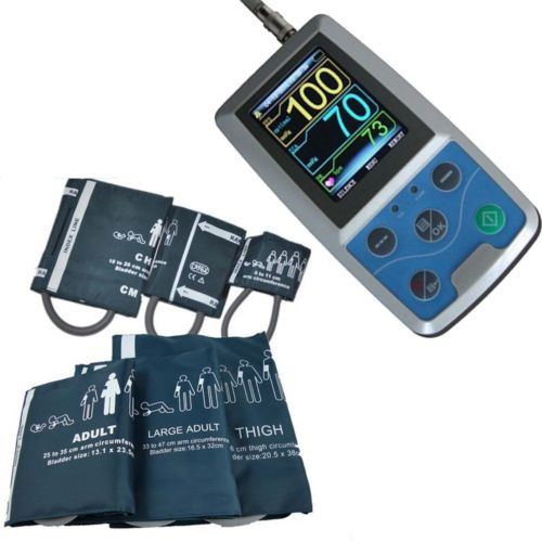 NIBP Monitor 24 HOUR Ambulatory Blood Pressure Monitor Holter ABPM+6 ...