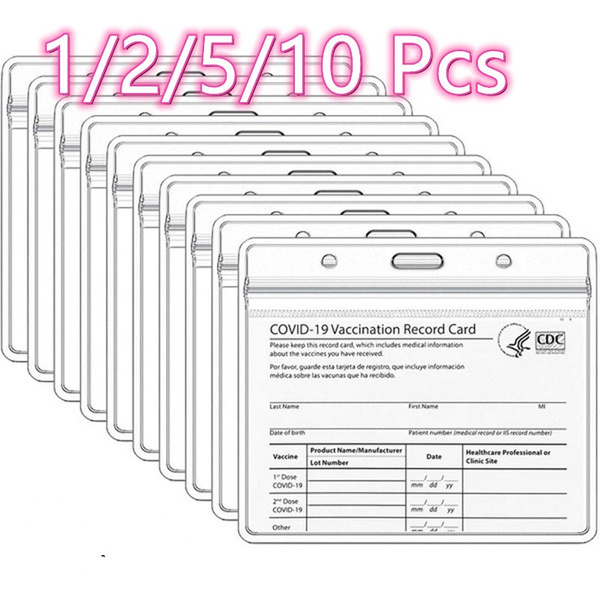 1/2/5/10Pcs 4 X 3 CDC Vaccination Card Protector Immune Record Vaccine ...