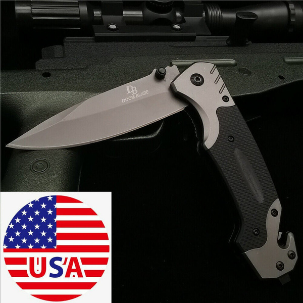 Huge Spring Assisted Open Knives Italian Fold Tactical Stiletto Knifes ...