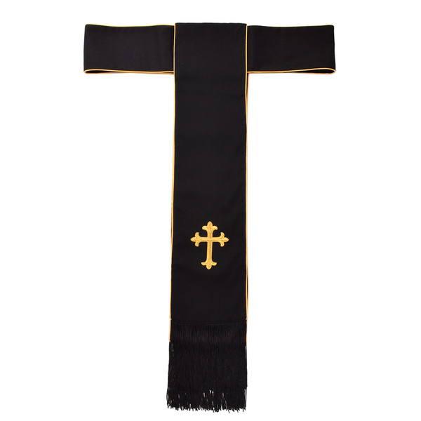 BLESSUME Clergy Priest Gold Cross Band Cassock Cincture with Fringe For ...