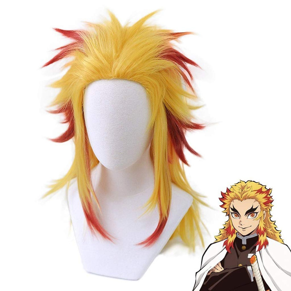 Japanese Demon Slayer Rengoku Shinjurou Wig+One Cap | Wish
