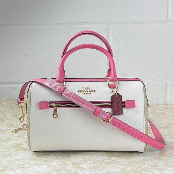 COACH C4081 ROWAN SATCHEL IN COLORBLOCK SIGNATURE CANVAS IN CONFETTI ...