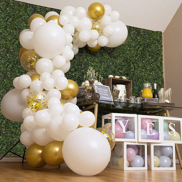 Balloon Garland Arch Kit White and Gold DIY Balloon Garland Wedding ...