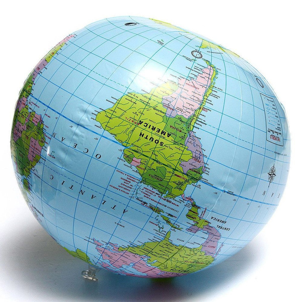 Kids Earth Geography PVC 40cm Giant Beach Ball Balloon Ball World Map ...
