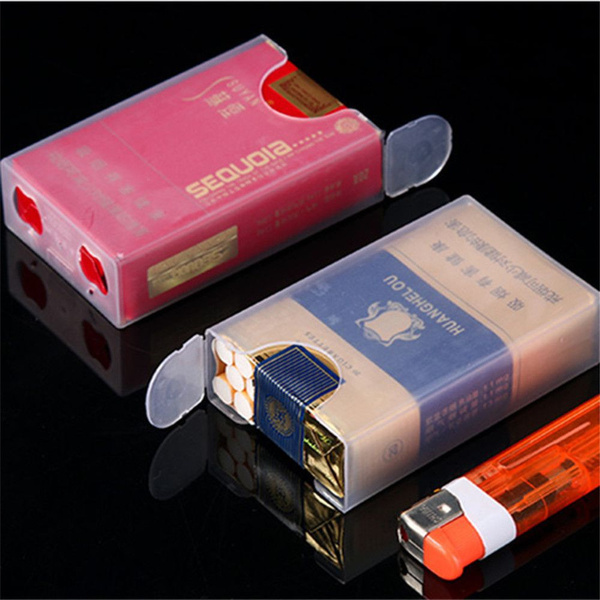 Transparent Portable Smoking Soft Pack Plastic Cigarette Case Holder ...