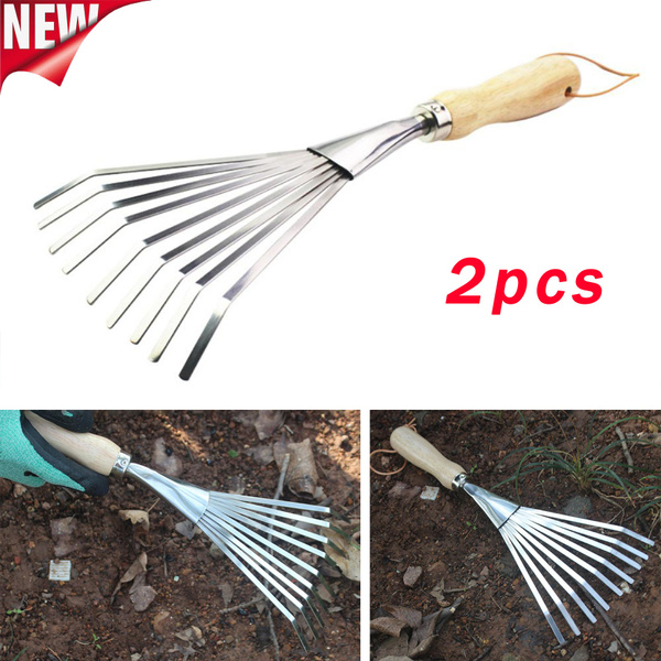 Stainless Steel Nine-tooth Harrow Flower Gardening Tools Shovel Hoe ...