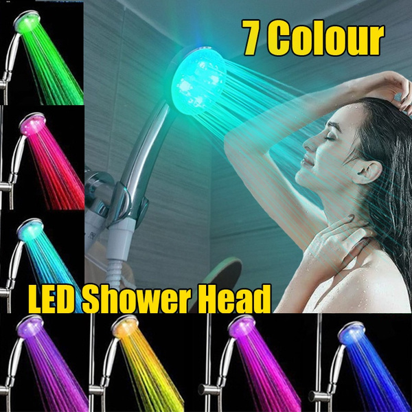 LED 7 Colors Shower Head Water Glow Light Colorful Changing LED Shower ...
