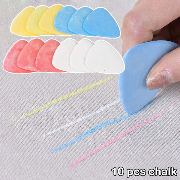 Pack of 10 Professional Tailors Erasable Chalk Triangle Tailor's Fabric ...
