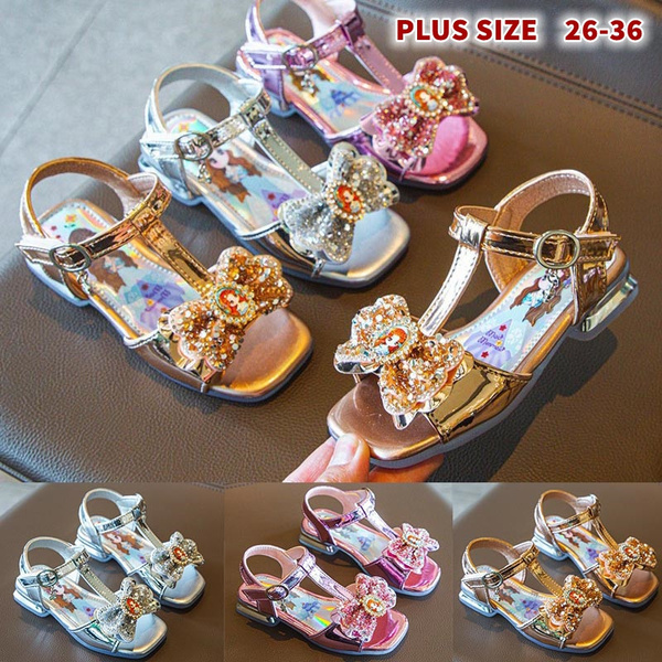 New Children Sandals Girls Princess Sandals Sequins Rhinestone Bow ...