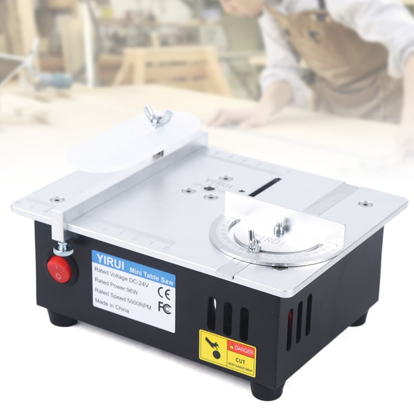 96W Mini Sliding Table Saw Woodworking DIY Model Cutting Bench Saw ...