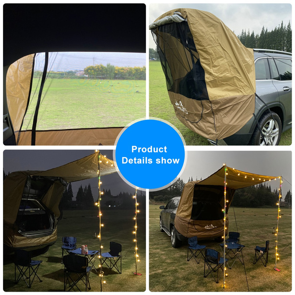 Outdoor self driving barbecue camping car tail extension tent sunshade ...