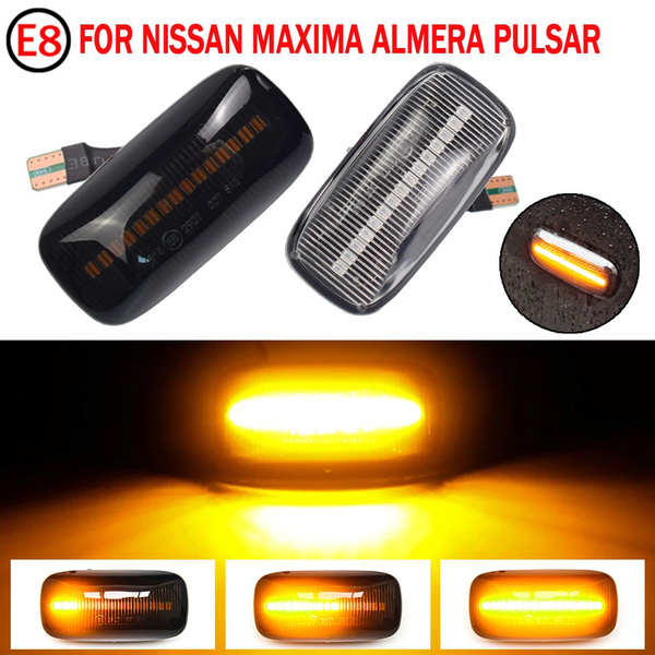 2 Pcs LED Dynamic Turn Signal Lights Side Marker Light Lamp For Nissan ...