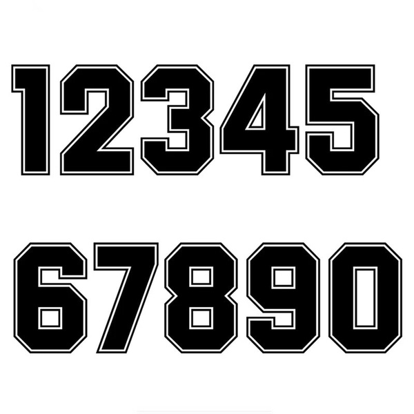 Personalized Car Stickers Numbers 0123456789 Helmet Racing Vinyl Decals ...