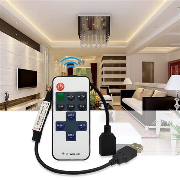 5V Mini LED Controller Dimmer For LED Strip 5050 3528 Wireless RF ...