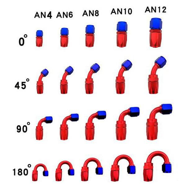 AN4/6/8/10/12 Hose Ends Fitting Aluminium AN-Fittings Adapter Fuel ...
