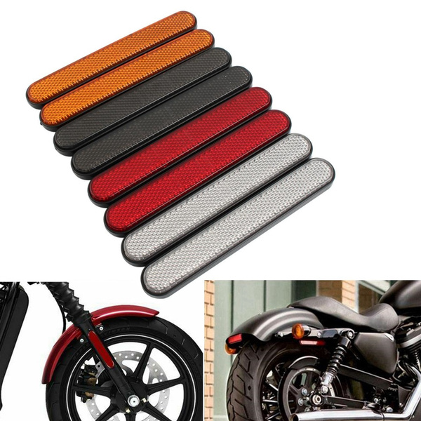 2x Motorcycle Front Fork Reflectors Lower Legs Sticker Reflective ...