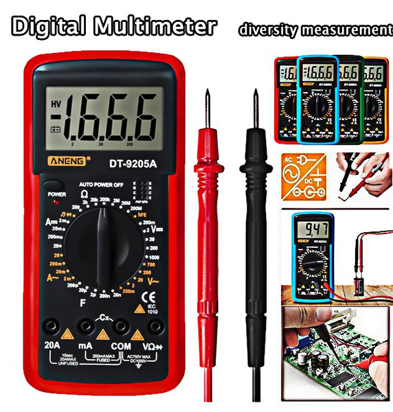 LCD Display Digital Multimeter AC/DC Voltage Meter Amperemeter Ohmmeter ...
