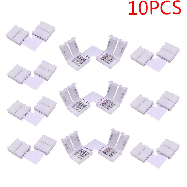 10MM Corner Splitter L-shape L-Shape LED Strip NO Soldering RGB 5050 ...