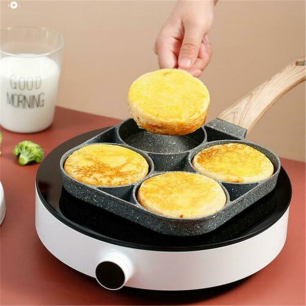 Kitchen Omelet Pans Breakfast Non Stick Four Cup Frying Pan Egg Cooking ...