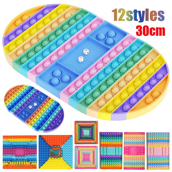 Big Size Fidget Toy Large Square Rainbow Chess Board Push Bubble Popper ...