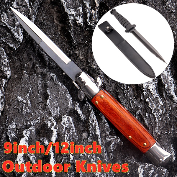 New 2021 Product Upgrades |Straight Edge Black Knife + 9 inch Folding ...