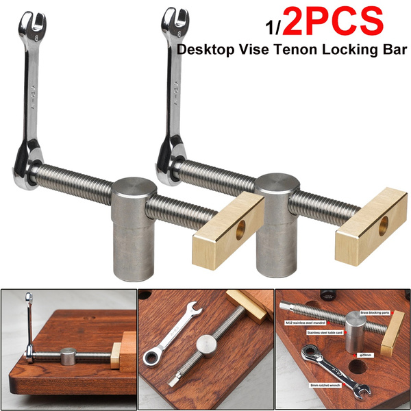 1/2Pcs Woodworking Desktop Vise Tenon Locking Bar Fixing Tool Brass ...