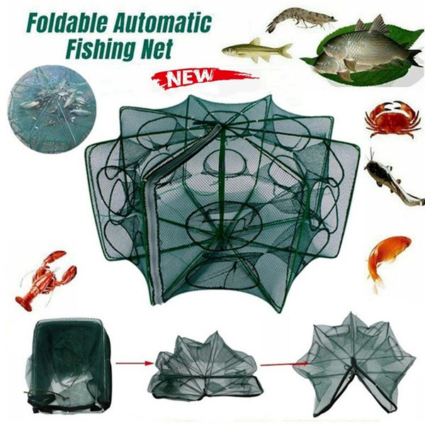 Portable Fold Fishing Net Automatically Open Fishing Trap Net Fish ...