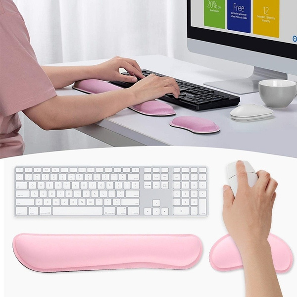 Easy To Type and Relieve Wrist Pain 2-piece Memory Foam Keyboard Wrist ...