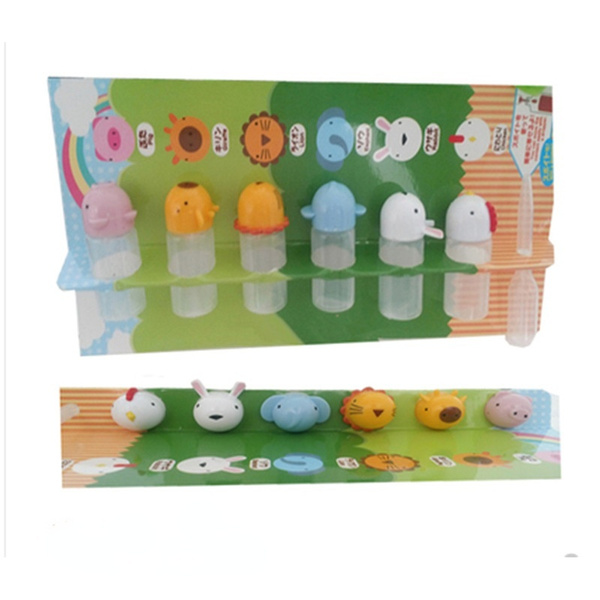 7pcs/set Children Cute Cartoon Mini Condiment Bottle Liquid Condiment ...