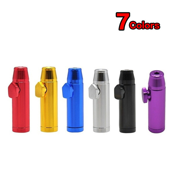 7 Colors Nasal Snorting Powder Dispenser Snuff Box Metal Snorter Rocket ...