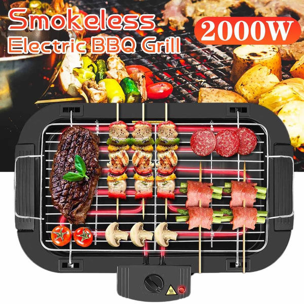 2000W Electric BBQ Grill Smokeless Barbecue Machine Household Indoor 5 ...