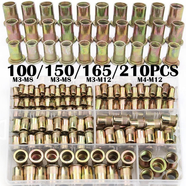 M3-M12 Multi Flat Head Metric Thread Blind Rivet Nut Insert Rivnut ...