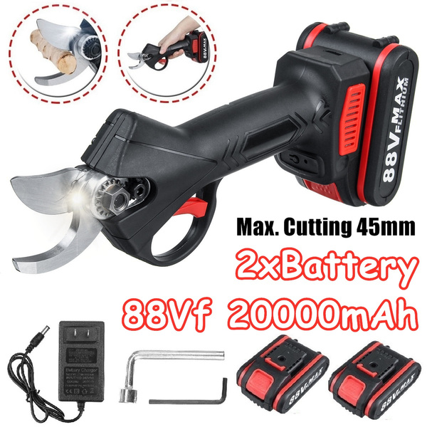 2 Battery 88Vf 20000MAH Cordless Electric Pruning Shears Secateur ...