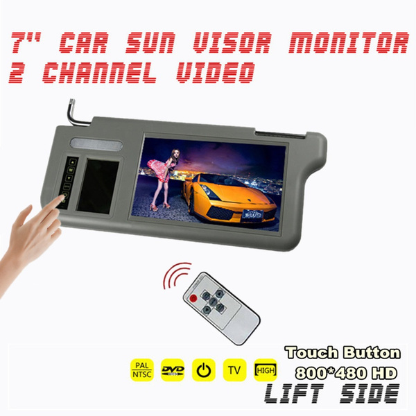 Gray 7" LCD Sun Visor Monitor Car Left Mirror For AV1/2 DVD Parking ...